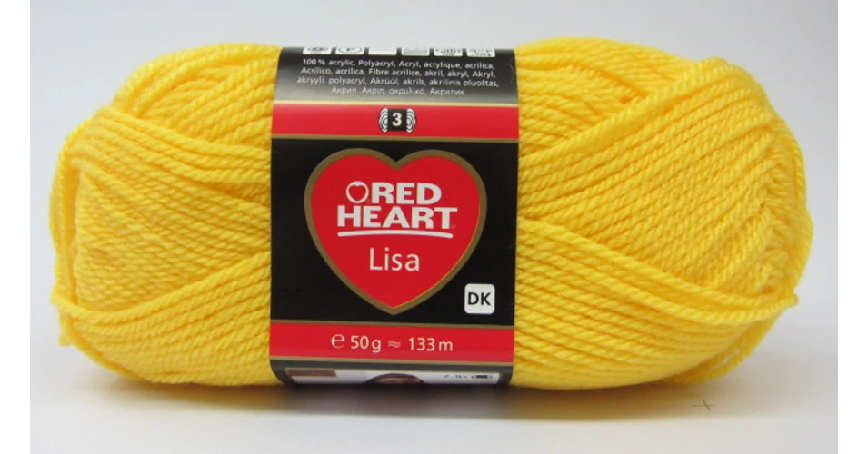 Red Heart Lisa fonal, sárga színű, színkód: 00184