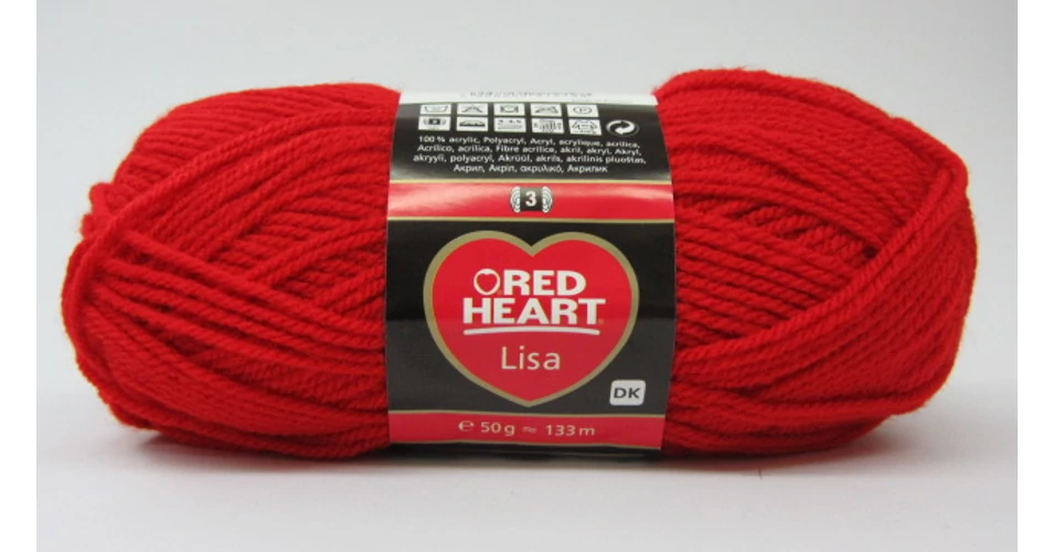 Red Heart Lisa fonal, tűzpiros színű, színkód: 00207